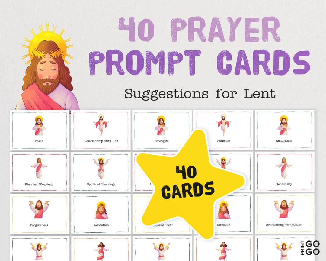 40 Prayer Prompt Cards for Children Suggestions for Lent - Etsy