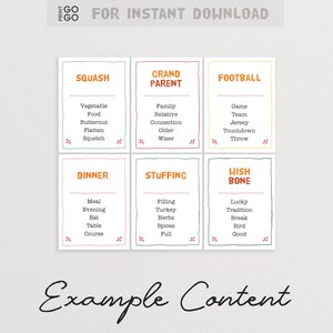 Thanksgiving Forbidden Words - the Fun Quick Thinking Family Party Game ...