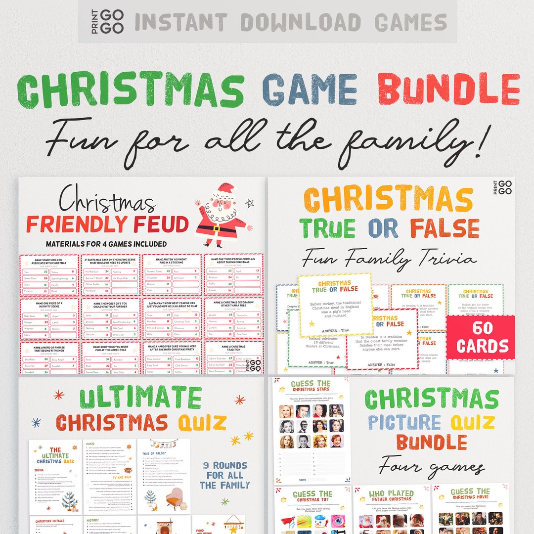 Christmas Game Bundle | Family Christmas Games | Christmas Trivia Pub ...