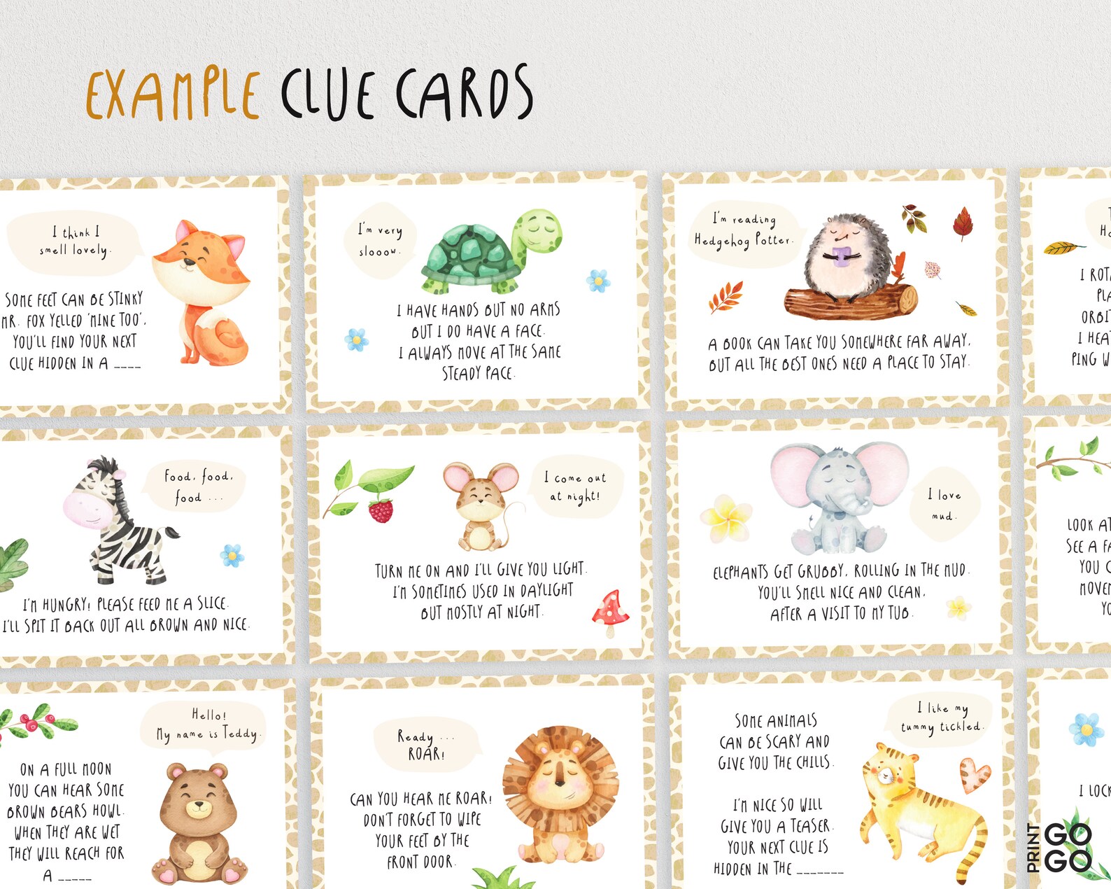 Animal Scavenger Hunt for Kids Birthday Treasure Hunt | Etsy