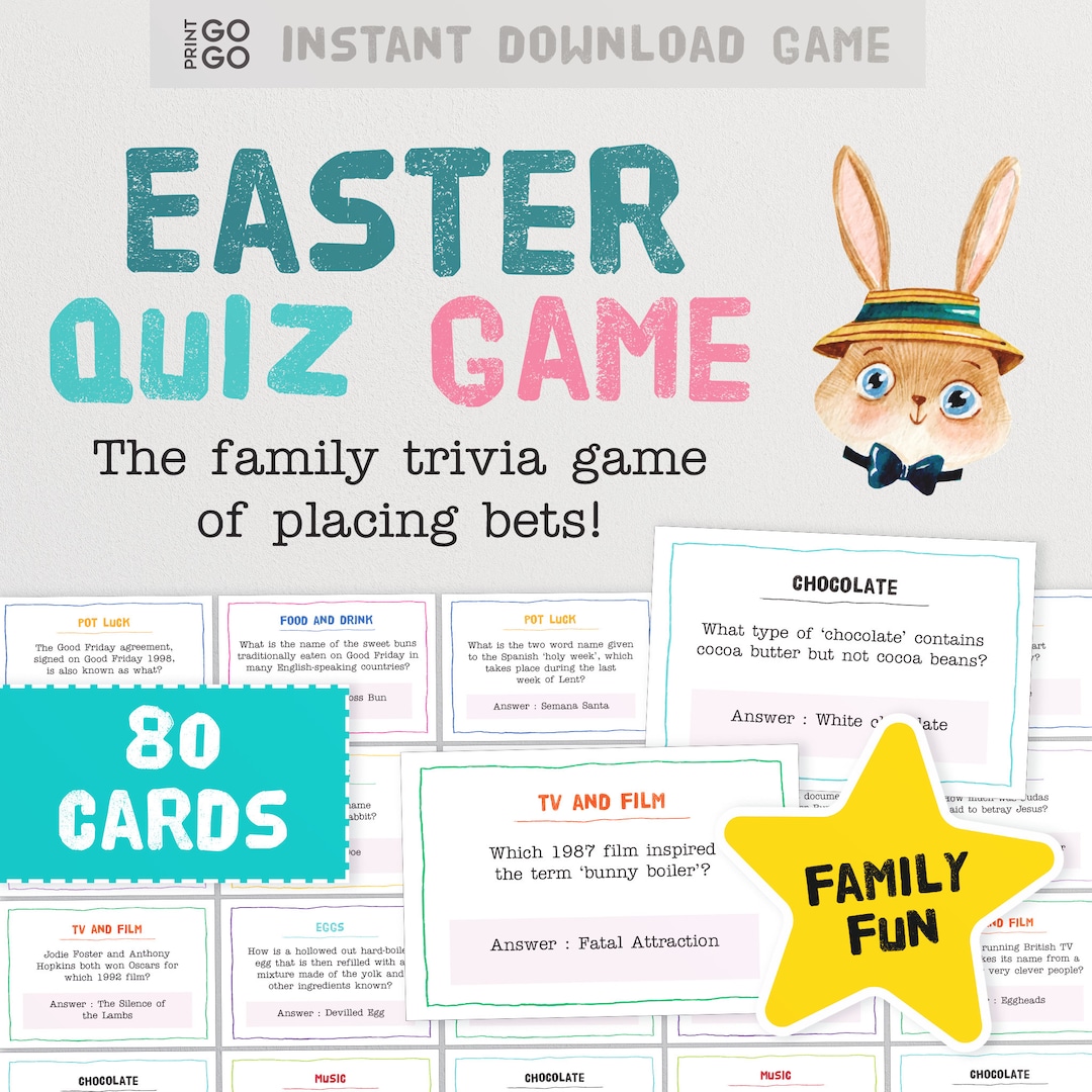 Easter Quiz Game - the Fun Trivia Party Game of Placing Bets | Easter ...