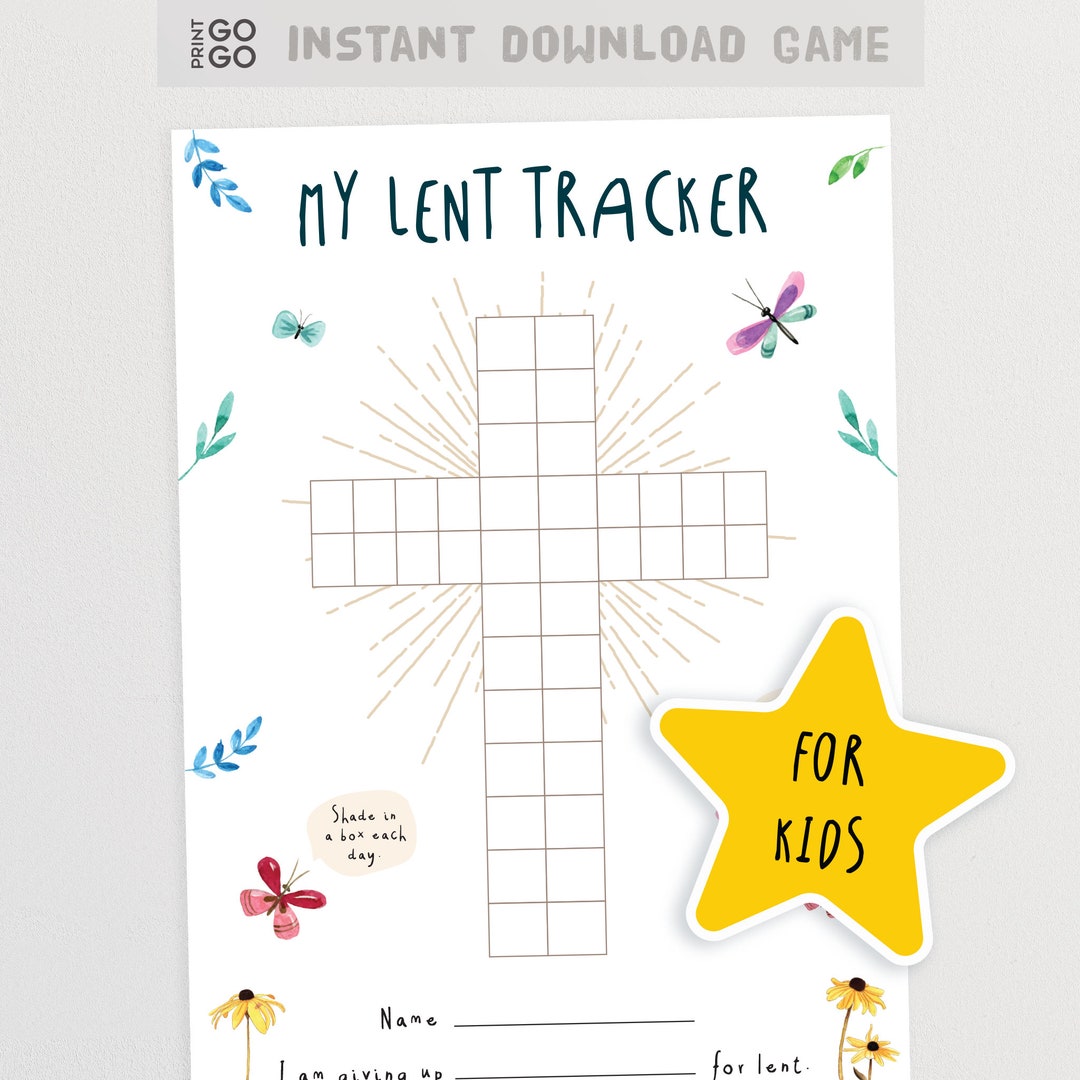 Lent Tracker for Children | Lenten Journal for Kids | 40 Day Tracker ...