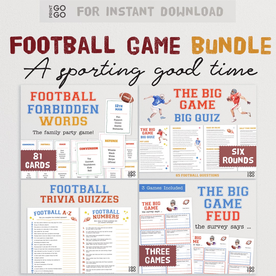 The Big Game Bundle - American Football Party Games for All the Family ...