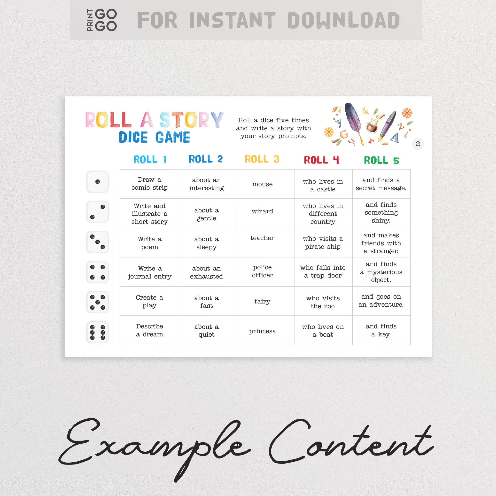 Roll A Story - A Creative Dice Game for Kids | Story Game for Children ...