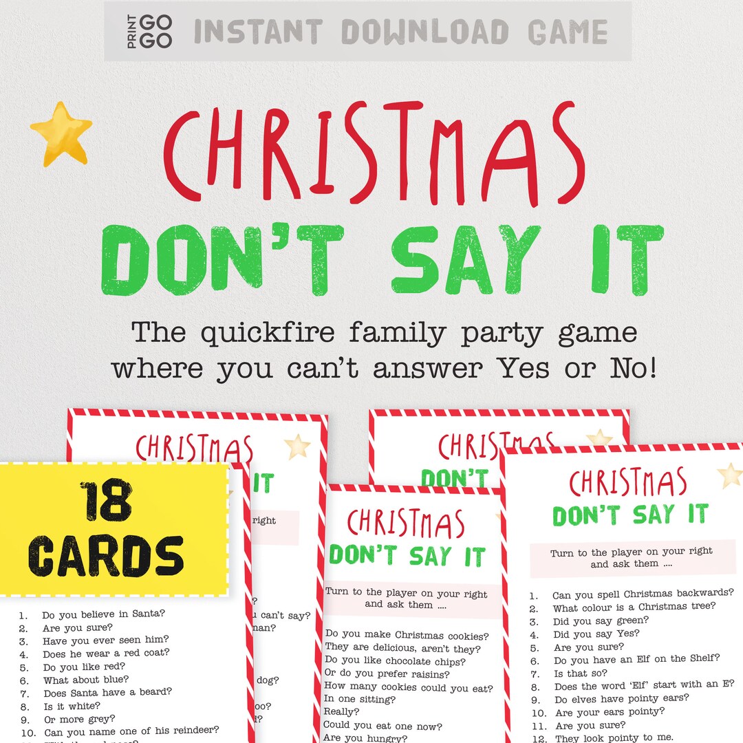 Christmas Don't Say It - the Quick Fire Family Party Game Where You Can ...