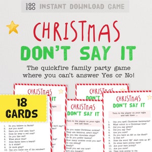Christmas Don't Say It - the Quick Fire Family Party Game Where You Can ...