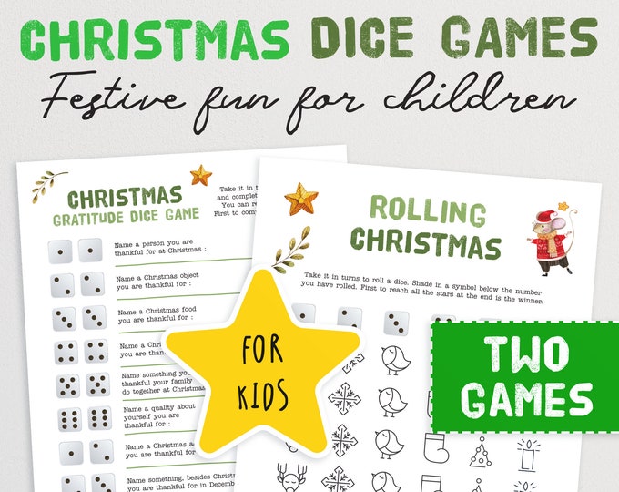 Christmas Gratitude Dice Game,christmas Dice Game,festive Family ...