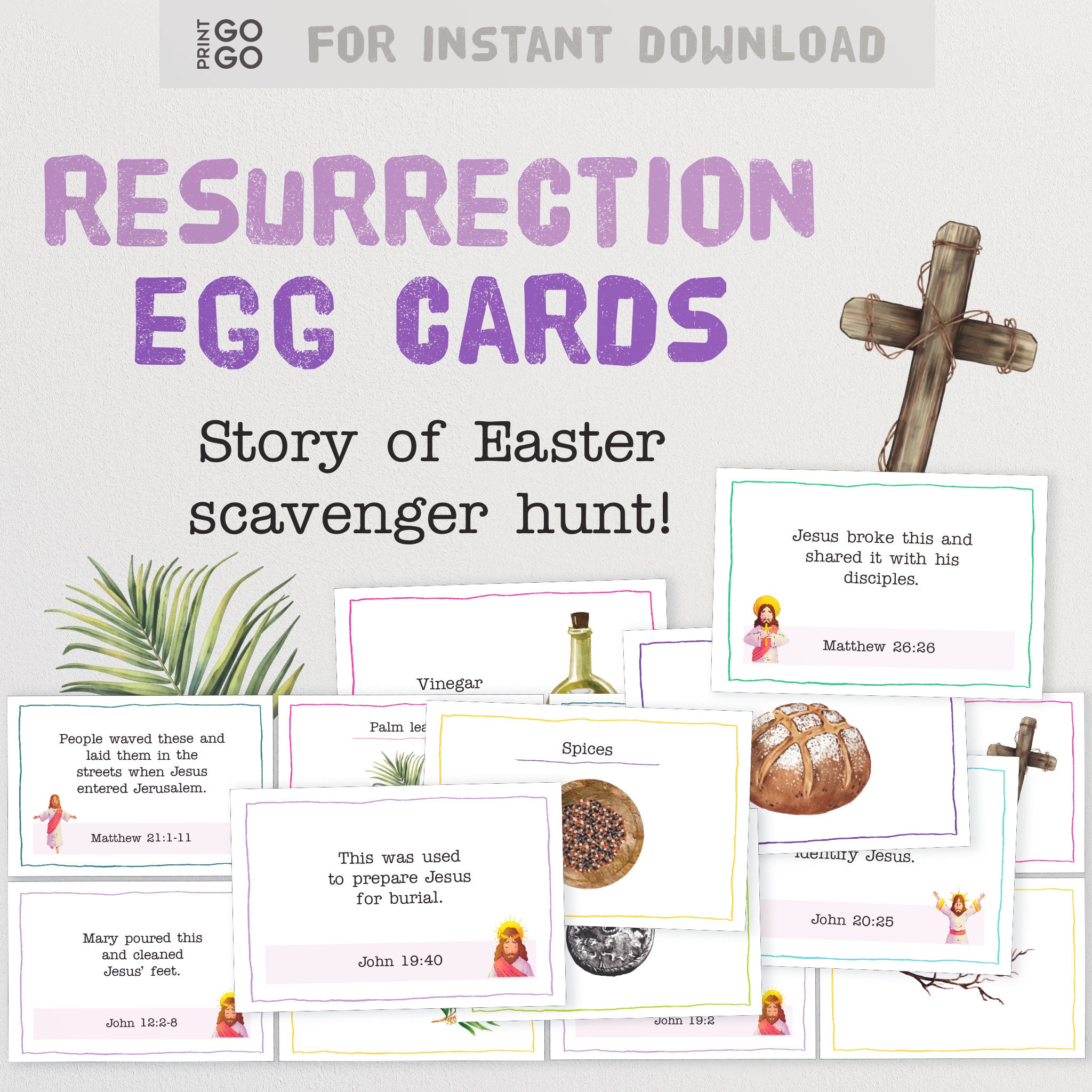 Resurrection Easter Egg Scavenger Hunt Cards - the Fun Christian Easter ...