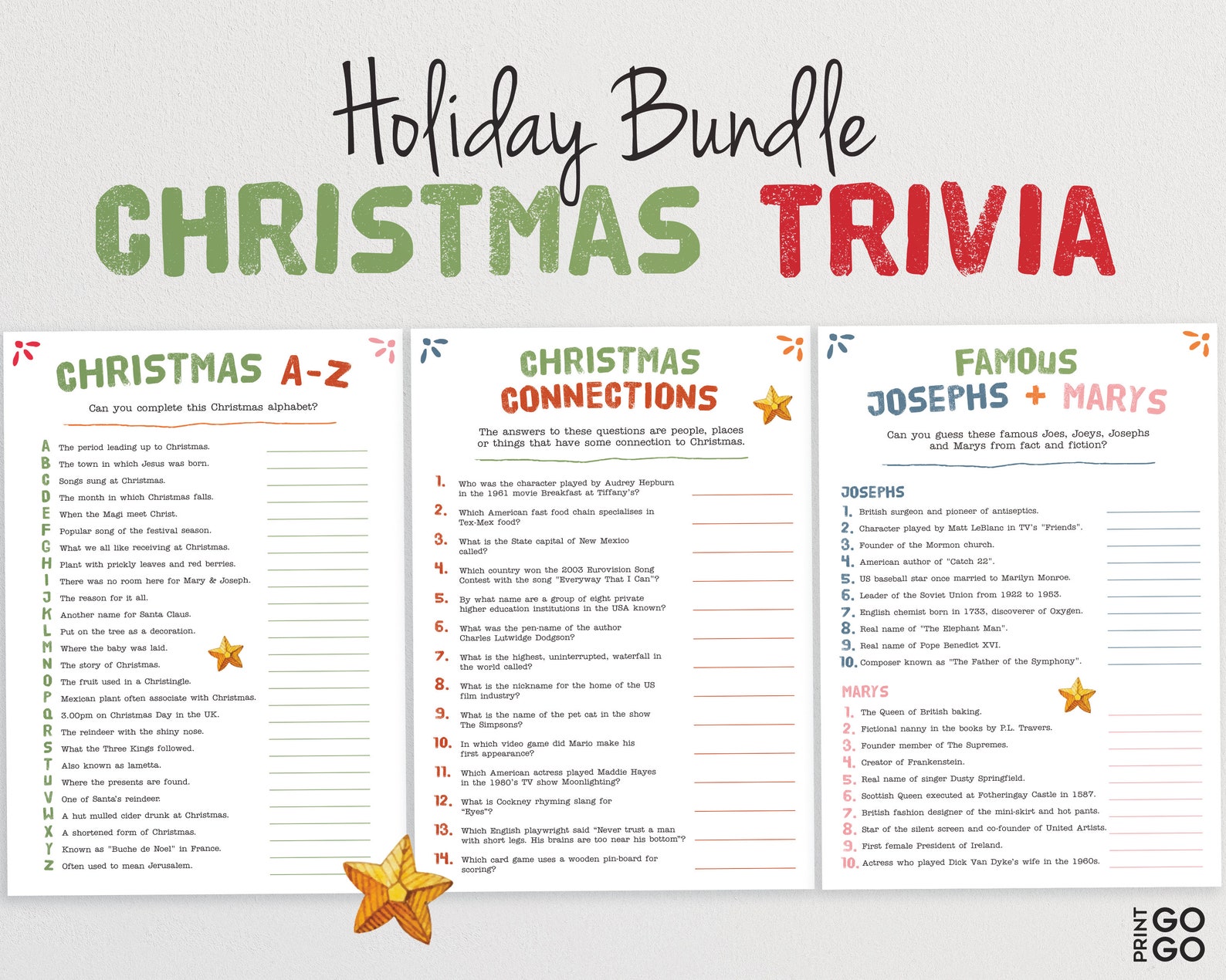 Christmas Quiz Bundle A Huge Collection of Quiz Questions to - Etsy