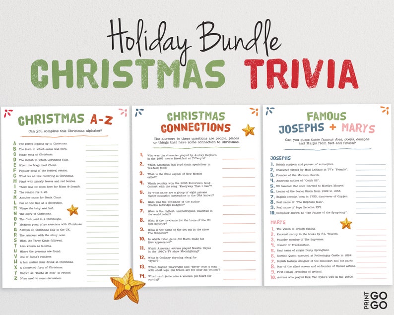 Christmas Quiz Bundle A Huge Collection of Quiz Questions to - Etsy