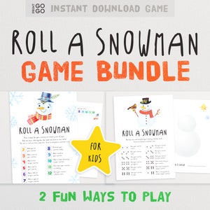 Christmas Roll A Snowman Dice Game Bundle - the Fun Holiday Party Game ...
