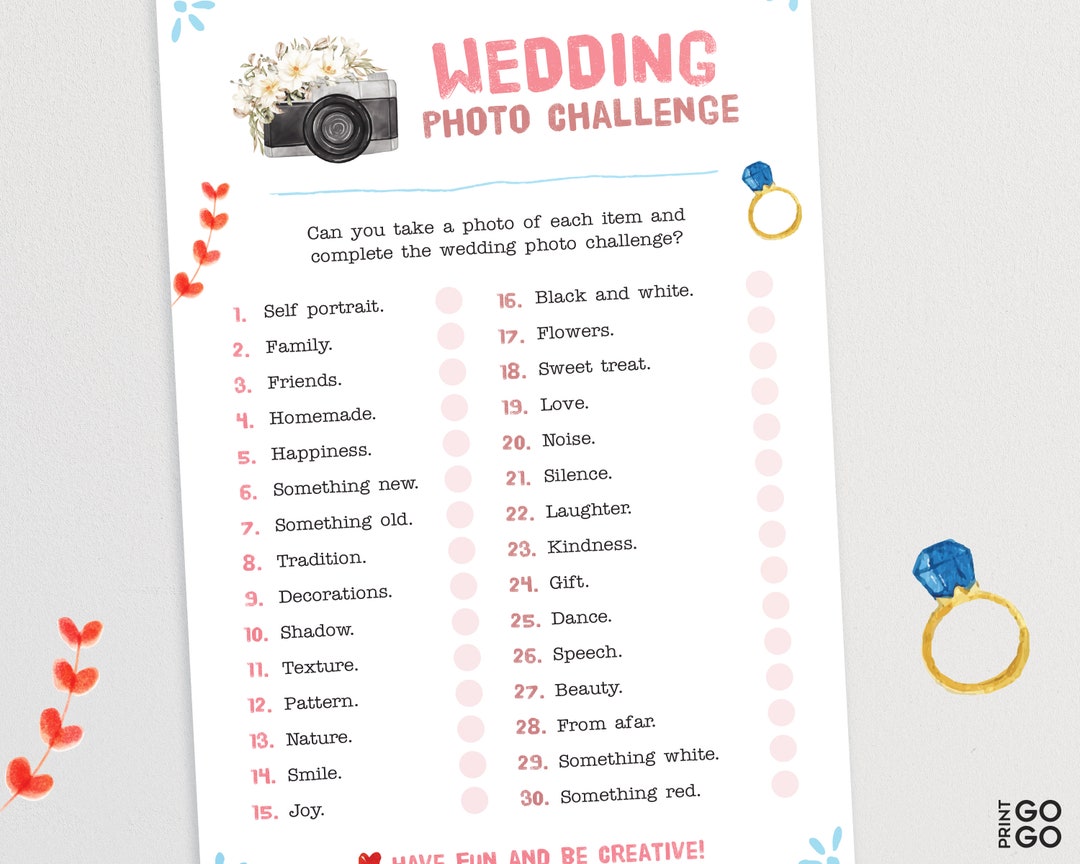 Wedding Photo Challenge for Kids Wedding Table Games - Etsy