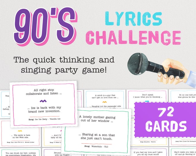 90s Songs Lyrics Challenge Game - the Quick Thinking and Singing Family ...