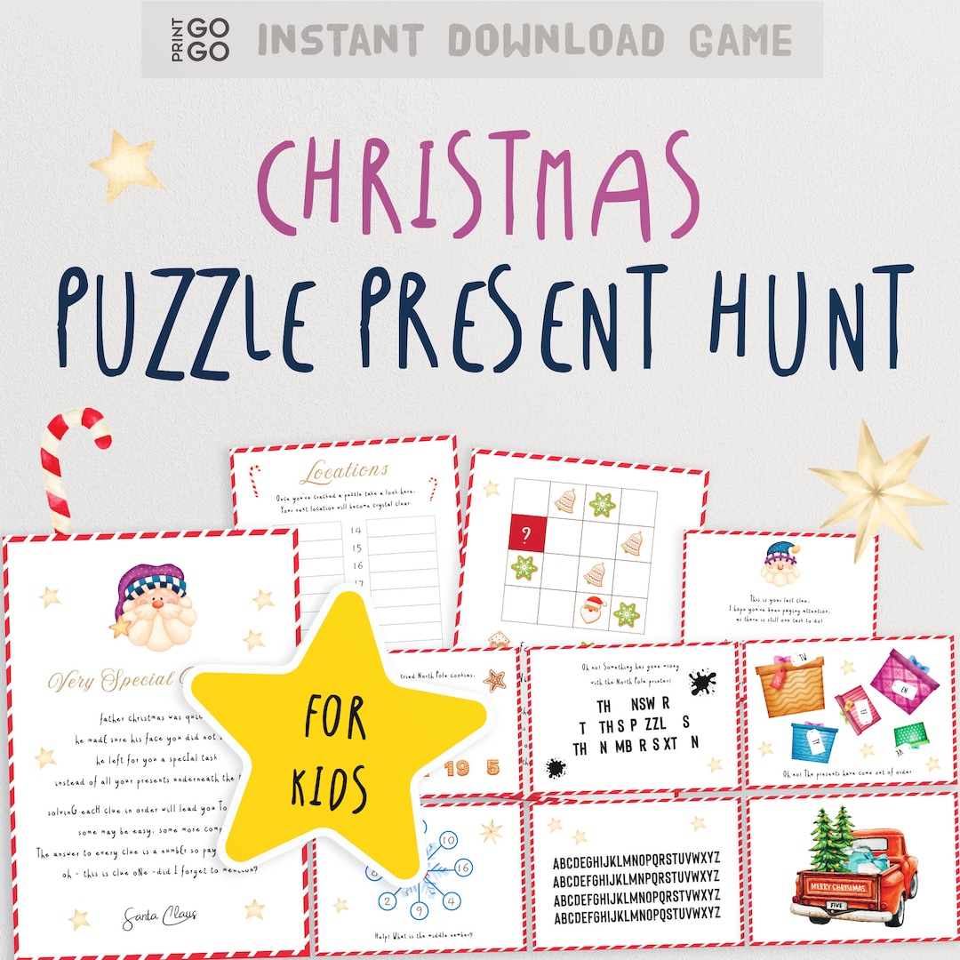 Christmas Puzzle Present Scavenger Hunt | Customizable Christmas ...