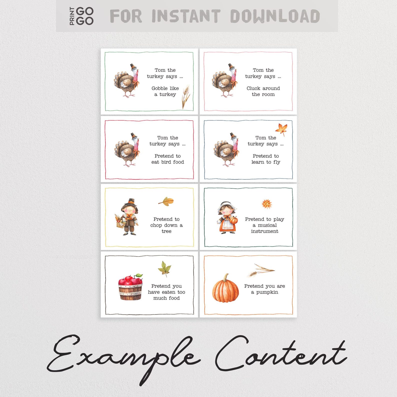 Turkey Says - the Fun Thanksgiving Party Game of Following Directions ...