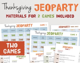Thanksgiving Jeopardy DIGITAL DOWNLOAD Trivia Game - Etsy