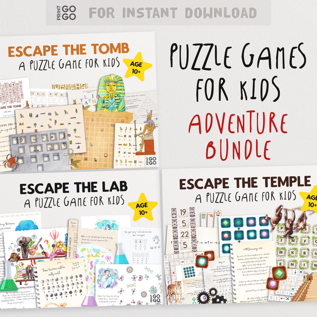 Kids Escape Room Bundle | Puzzle Games for Children | Tomb Escape | Lab ...