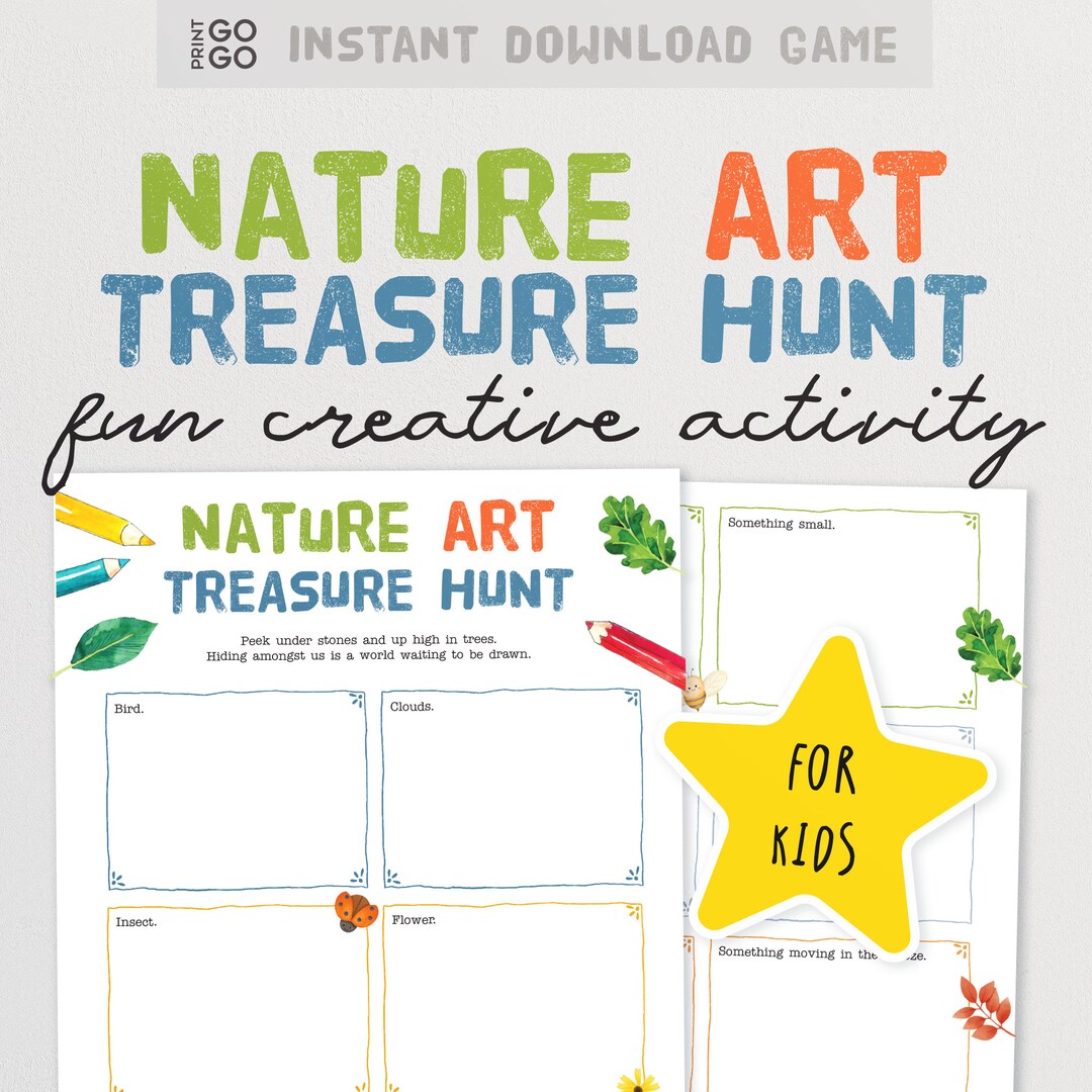 Nature Art Treasure Hunt for Kids | Outdoor Scavenger Hunt Game ...