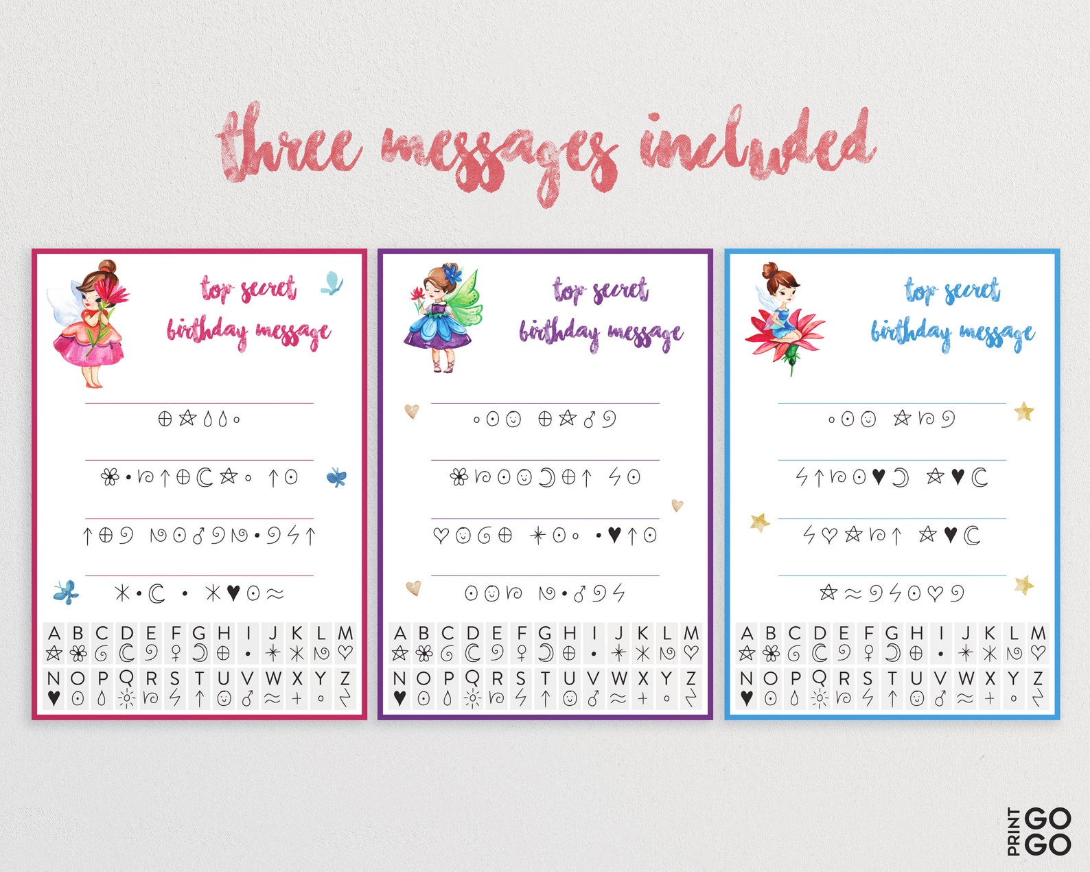 Fairy Coded Birthday Messages for Kids Secret Code for Kids - Etsy UK