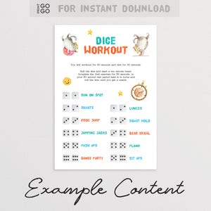 Dice Workout - A Exercise Game to Encourage Kids to Move More and Keep ...
