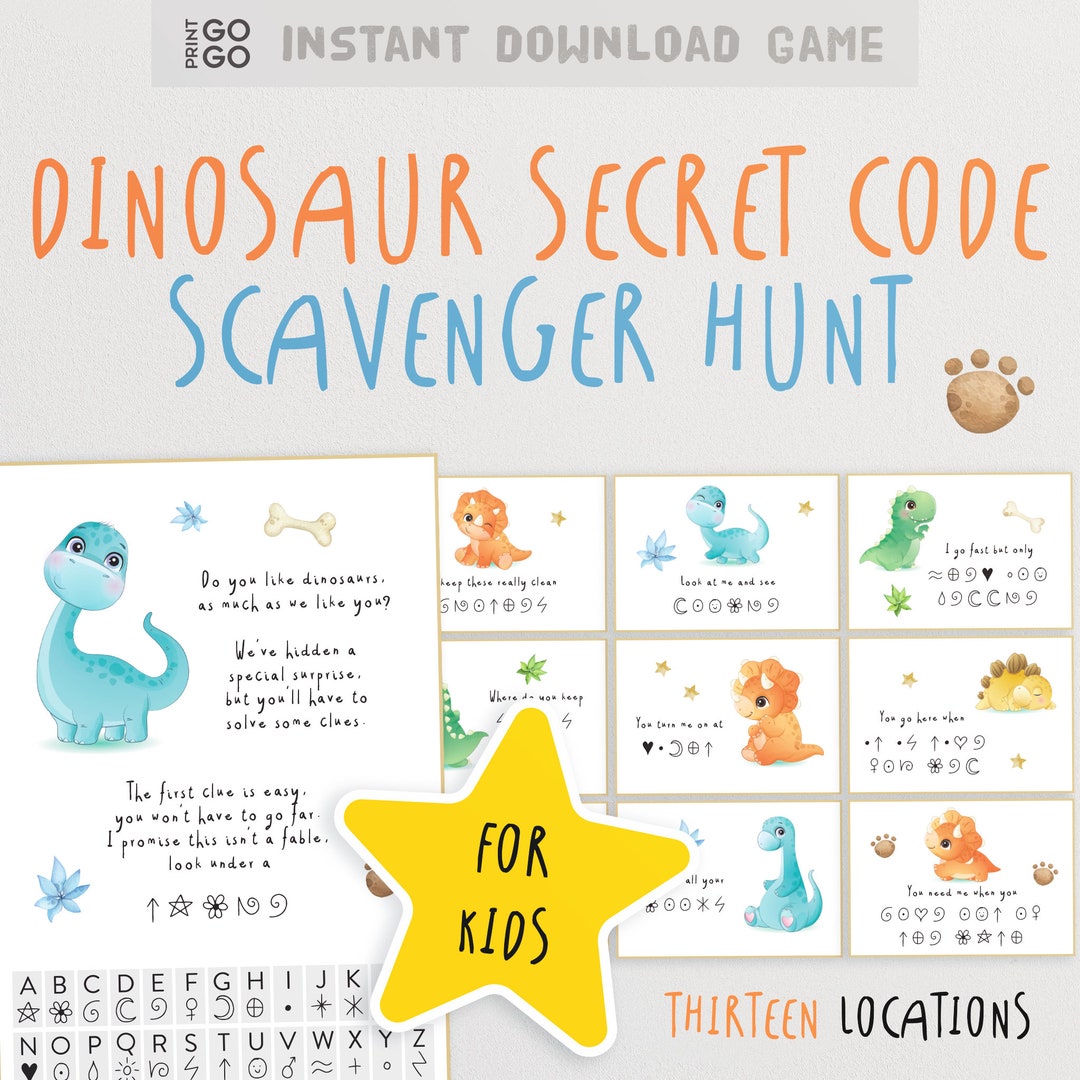 Dinosaur Scavenger Hunt for Kids | Dino Birthday Treasure Hunt ...