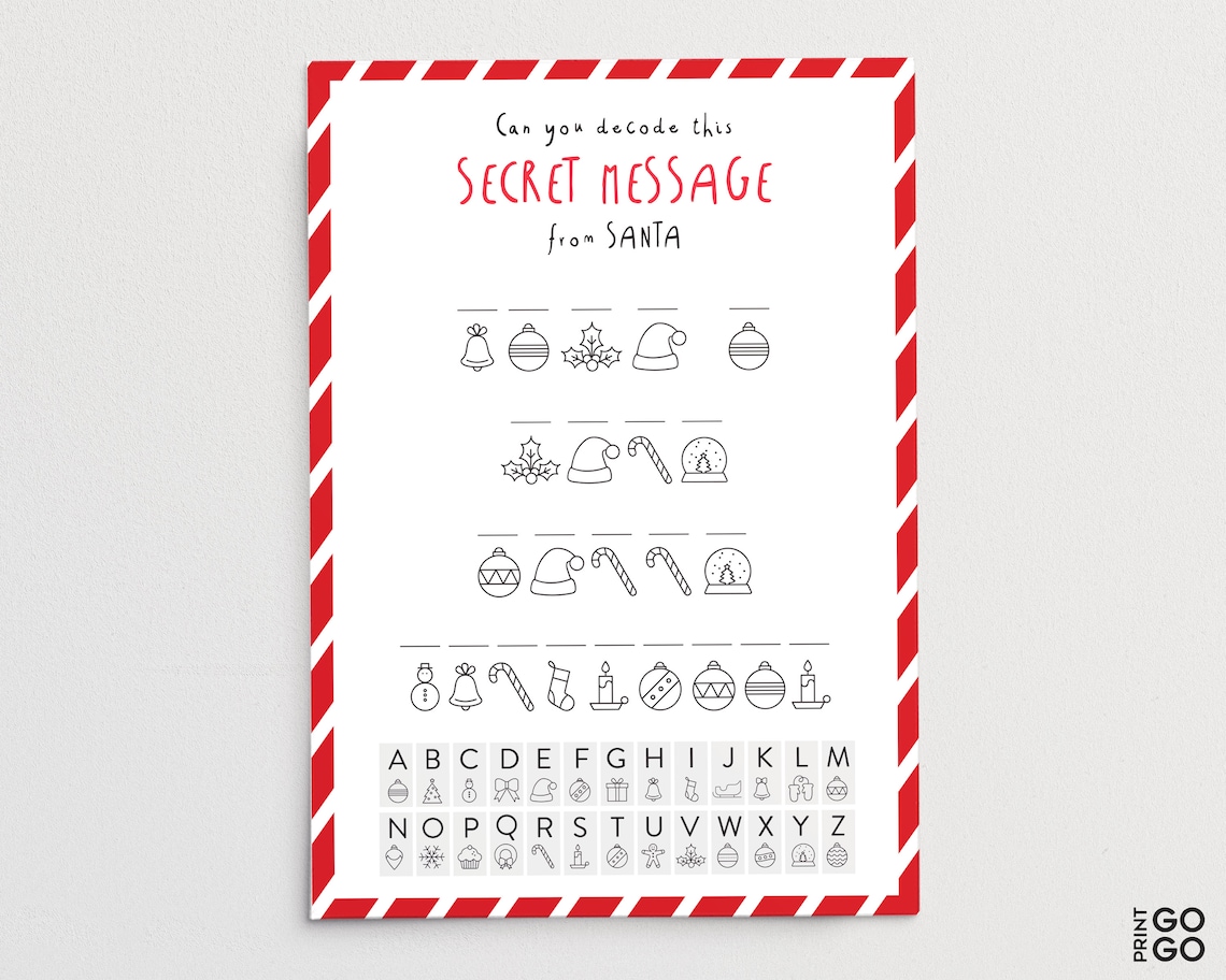 Coded Secret Messages From Santa Bundle Christmas Secret | Etsy