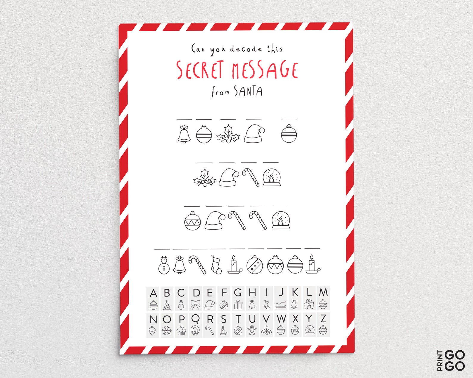 Coded Secret Messages From Santa Bundle Christmas Secret | Etsy