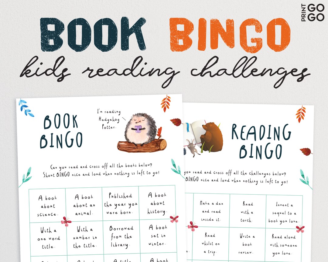 Book Bingo for Kids Kids Reading Bingo Reading Challenges - Etsy UK