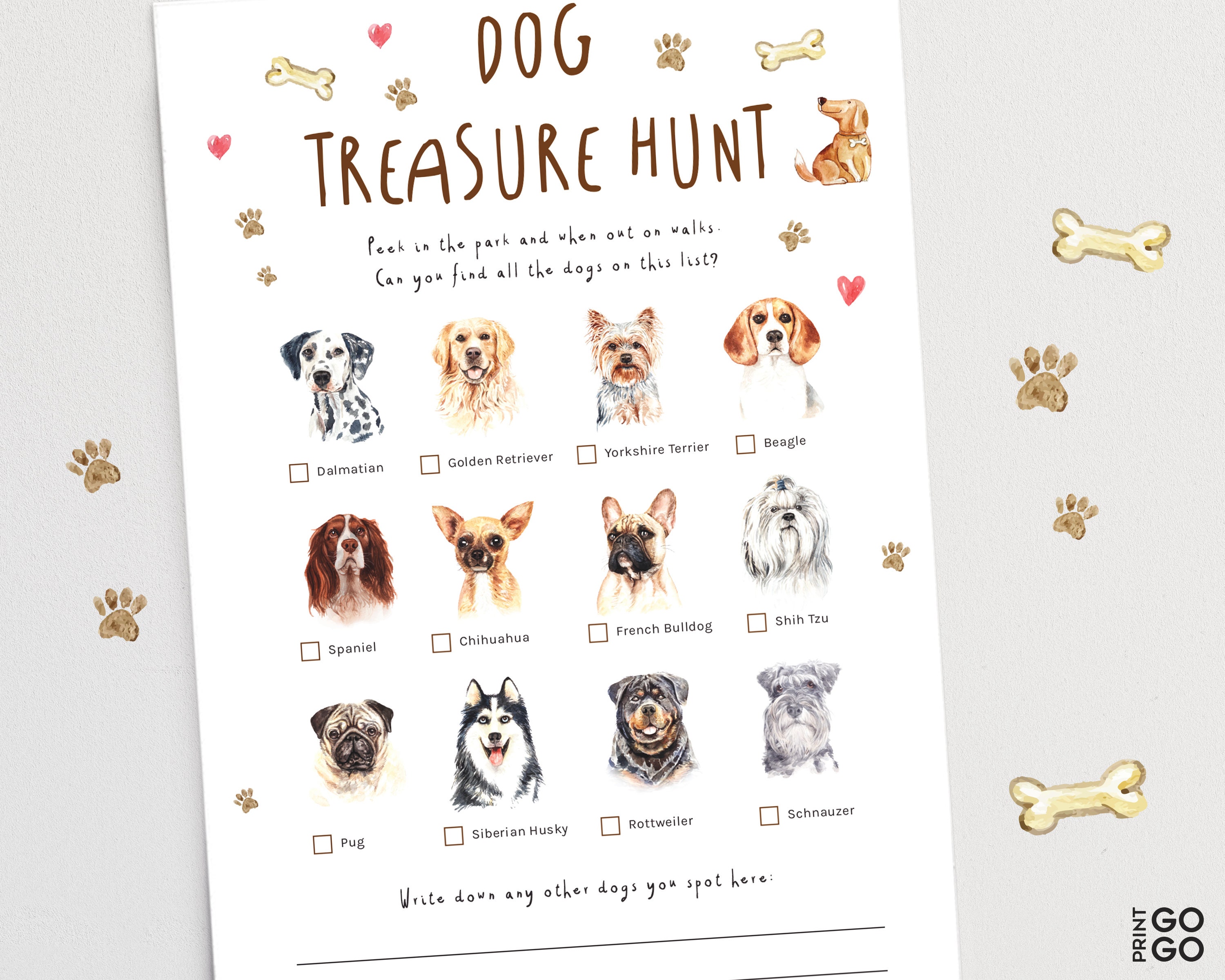 Dog Breed Treasure Hunt for Kids Outdoor Scavenger Hunt Game - Etsy ...