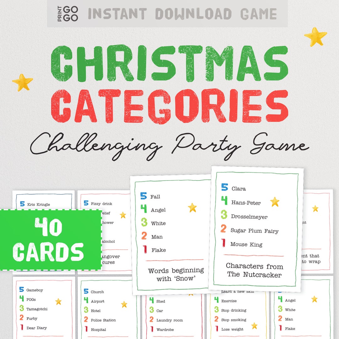 Christmas Categories Game - the Challenging Party Game for Groups ...