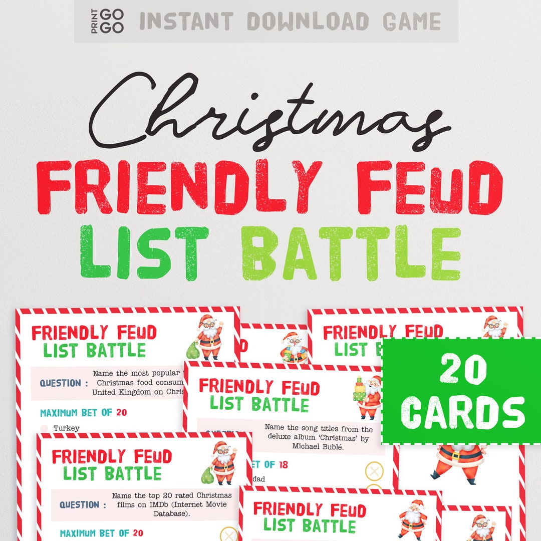 Christmas Friendly Feud 'list Battle' - the Fun New and Original Way to ...