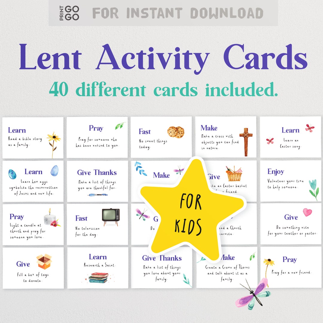 40 Lent Activity Cards | Lenten Activities for Children | Home School ...