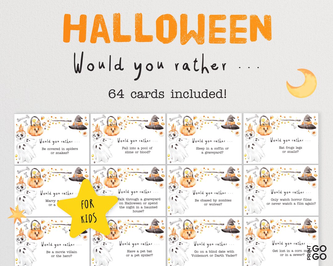 Halloween Would You Rather Cards the Fun Halloween Party - Etsy