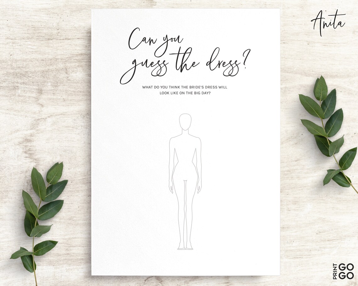 Guess The Dress Bride Game Bridal Shower Printable Games | Etsy