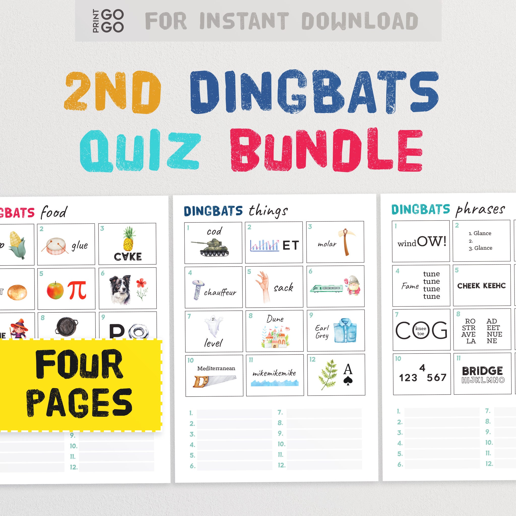 Second Dingbats Picture Quiz Puzzles the Fun Guess the - Etsy UK