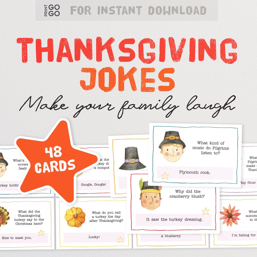Thanksgiving Joke Cards - Family Friendly Jokes to Make You Laugh and ...