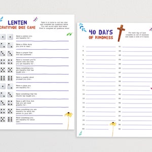 Lenten Activities for Children - Including Lent Gratitude Dice Game and ...