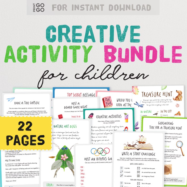 Creative Activity Bundle for Kids | Creative Kids Activities | Summer ...