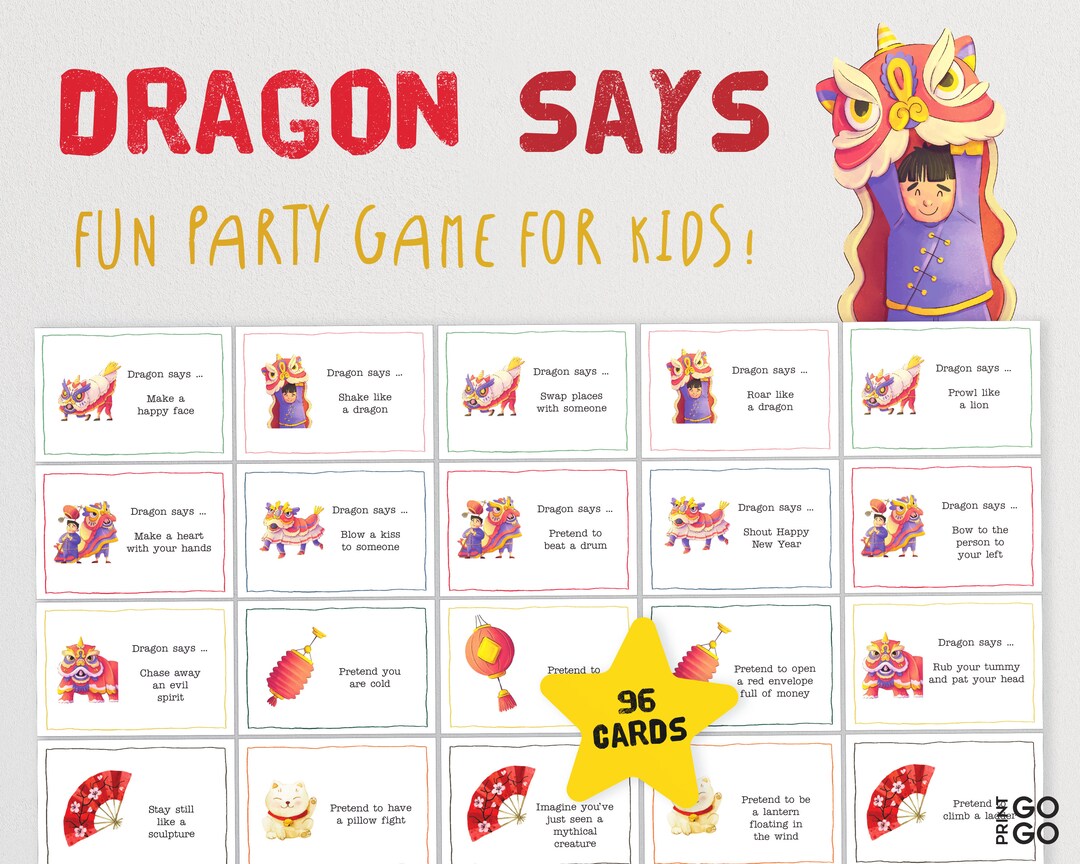 Dragon Says the Fun Chinese New Year Party Game for Kids - Etsy