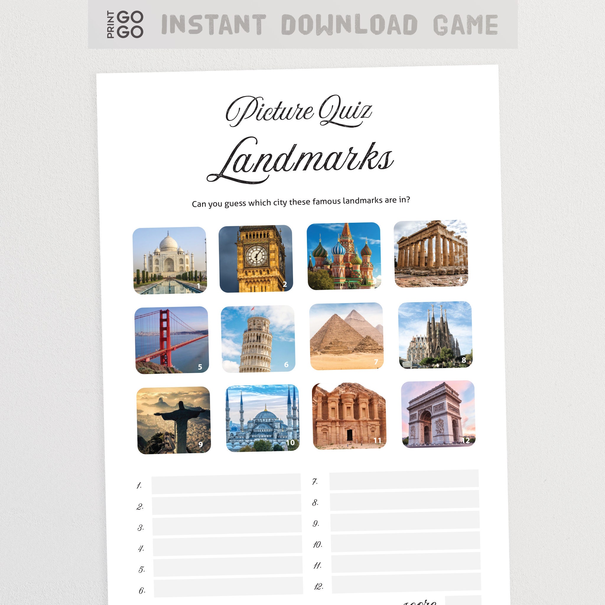 Picture Quiz - Famous Landmarks | Pub Quiz Picture Round | World Trivia ...