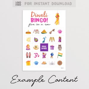 Diwali Bingo Cards - the Fun Festival of Light Party Game of Getting ...