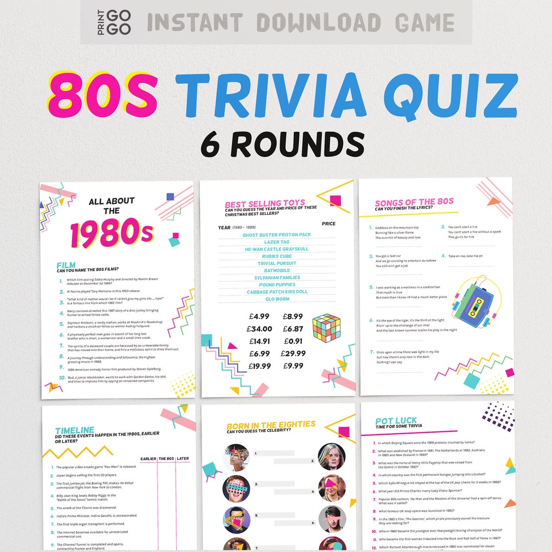 1980s Trivia Quiz | Born in the 80s Pub Quiz | General Knowledge ...