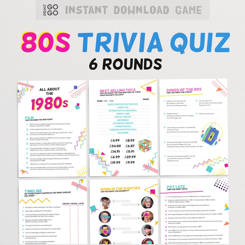 80s Trivia - Etsy