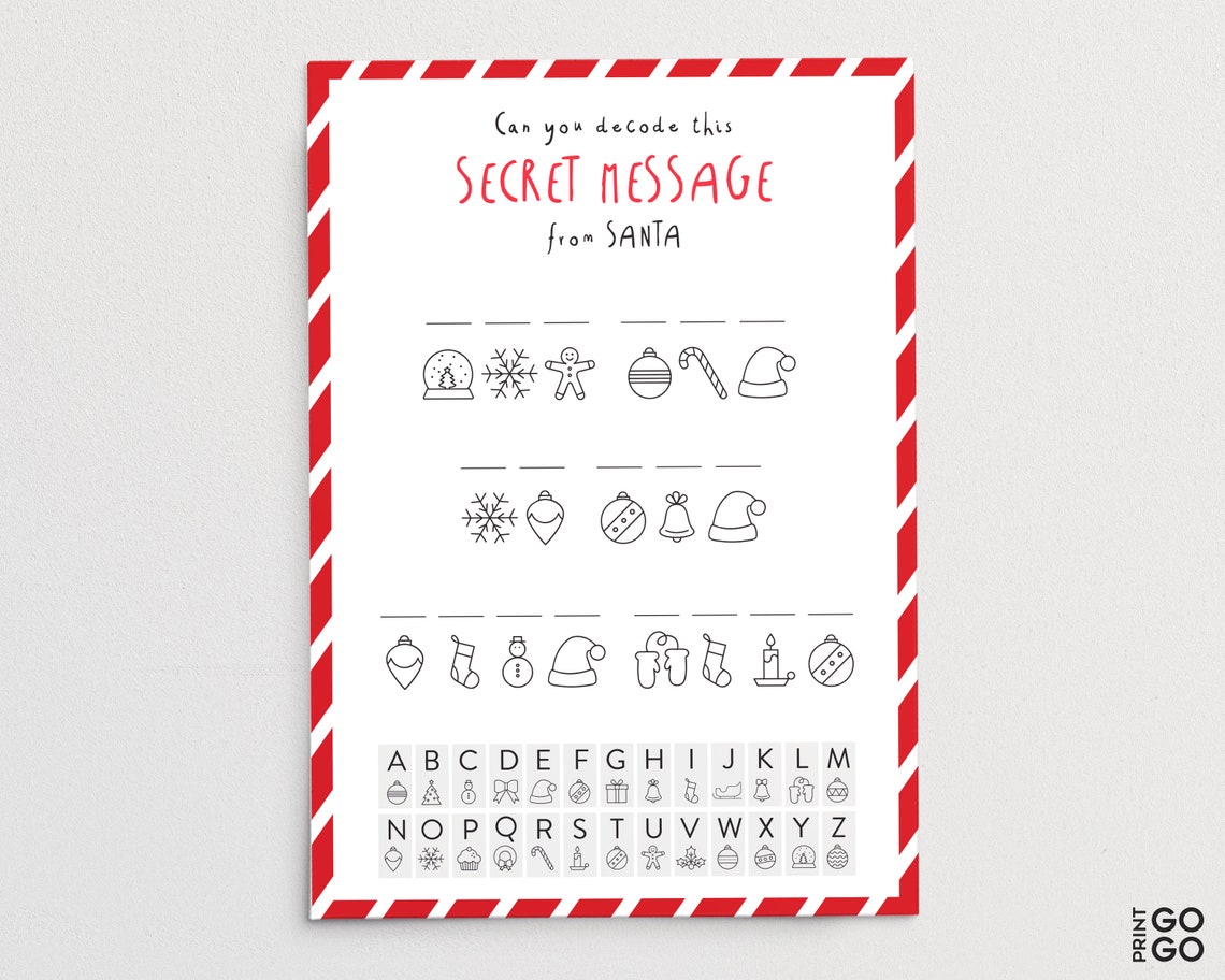 Coded Secret Messages From Santa Bundle Christmas Secret | Etsy