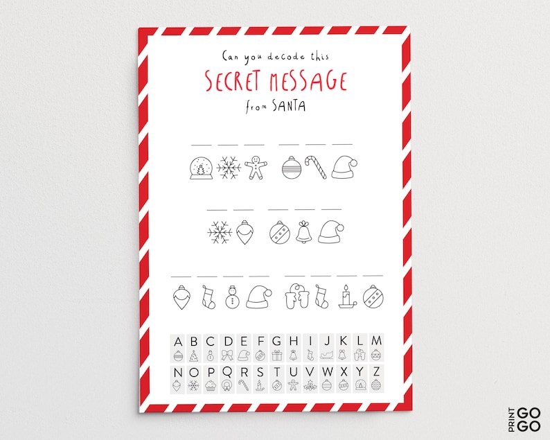 Coded Secret Messages From Santa Bundle Christmas Secret | Etsy