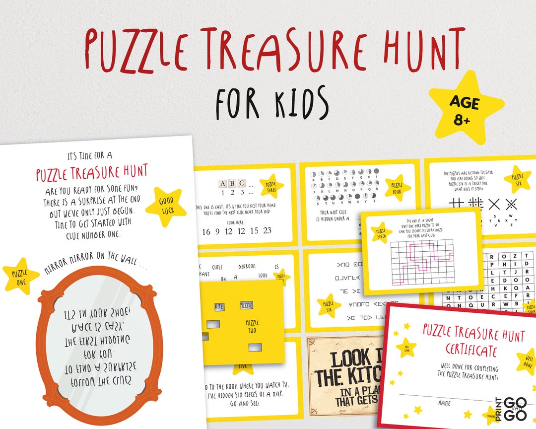Puzzle Treasure Hunt Game for Kids Scavenger Hunt Birthday - Etsy