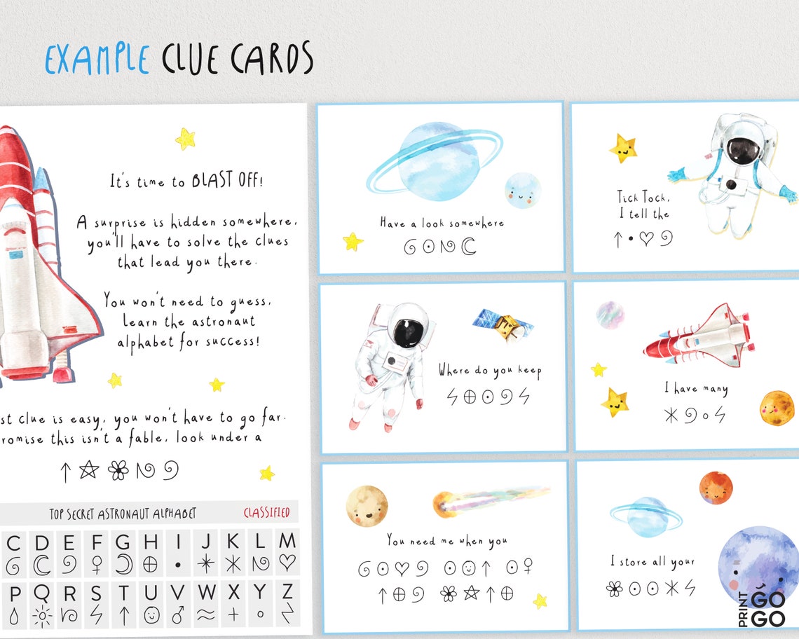 Space Scavenger Hunt for Kids | Astronuat Birthday Treasure Hunt ...