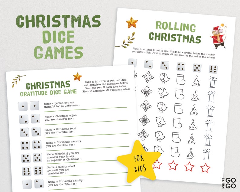 Christmas Dice Games for Kids Rolling Christmas Christmas - Etsy UK