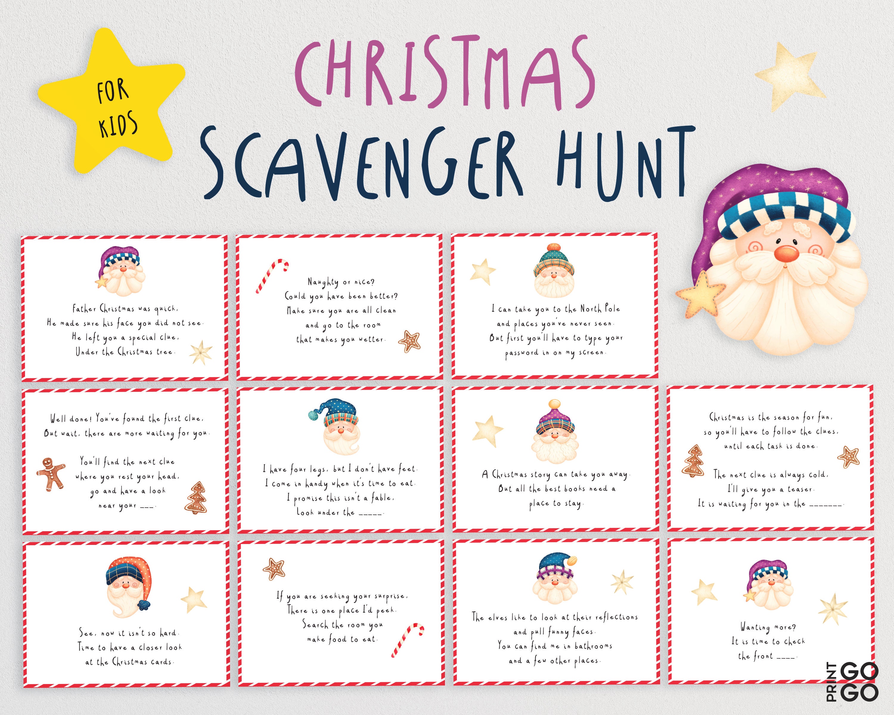 Christmas Scavenger Hunt | Christmas Stocking Hunt | Indoor Xmas ...