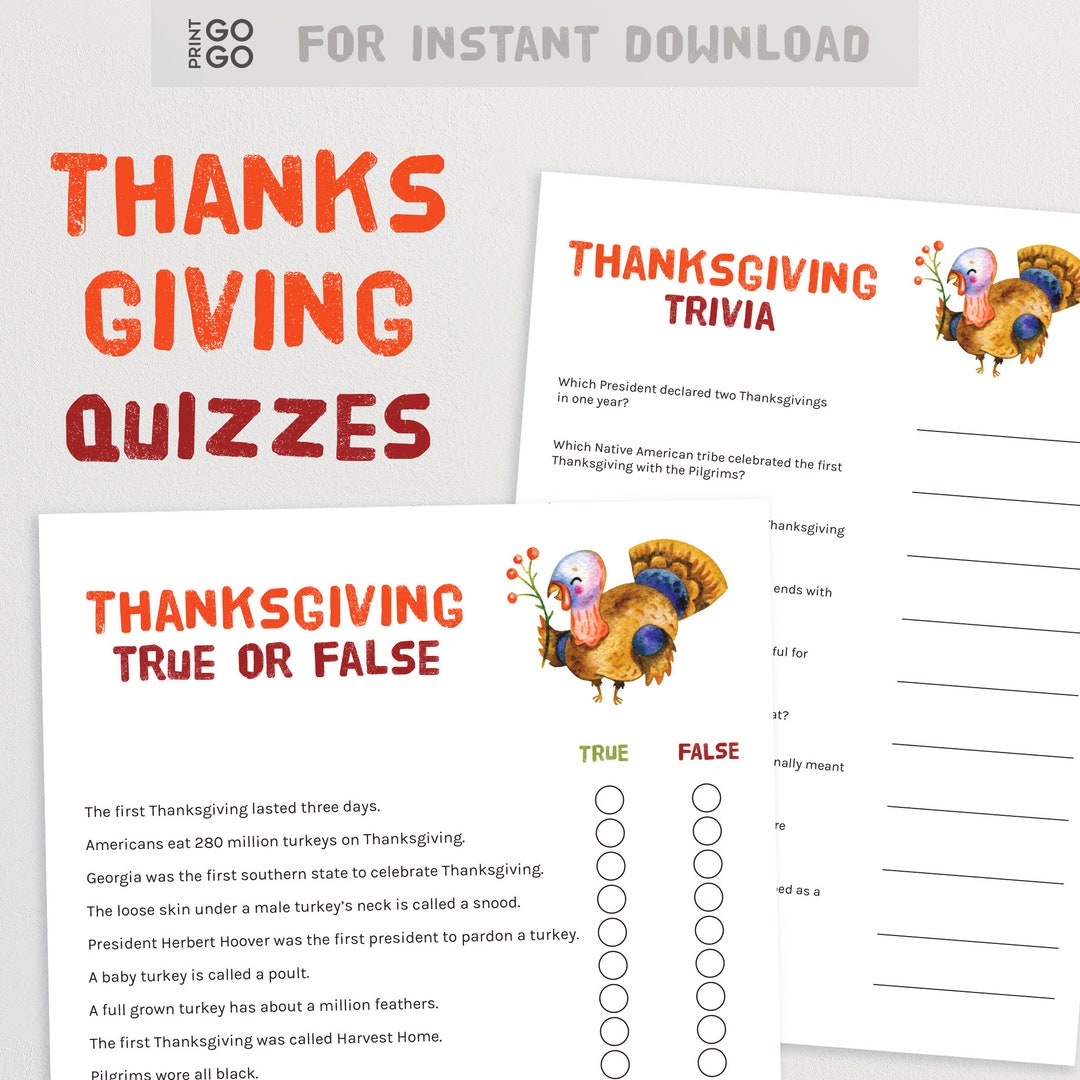 Thanksgiving Trivia Quiz | Thanksgiving True or False | USA Holiday ...